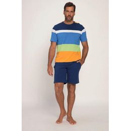 JP1880 Schlafanzug Schlafanzug kurz geringeltes Shirt Shorts bis 7 XL