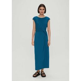 s.Oliver BLACK LABEL Maxikleid Kleid aus schimmerndem Viskosestretch Knoten