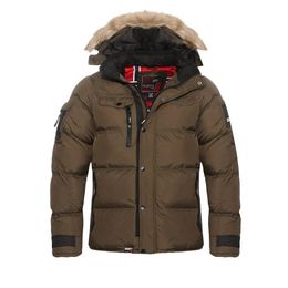 Geographical Norway Winterjacke Bonap mit abnehmbarer Kapuze und Kunstfellbesatz