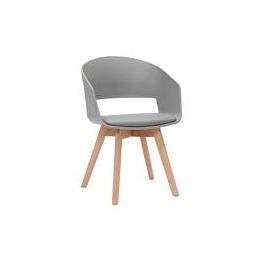 Miliboo Skandinavischer Stuhl in Grau und hellem Holz PRISMA