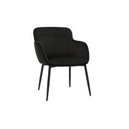 Miliboo Design-Stuhl aus schwarzem Samt und schwarzem Metall FRIDA