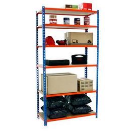 Simonrack Schwerlastregal MADERCLICK 6 8435104955529 orange, blau, braun 90,0 x 50,0 x 250,0 cm