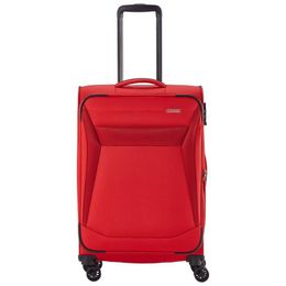 Travelite Weichgepäck-Trolley CHIOS 4w Trolley M, 4 Rollen, Weichschallenkoffer Reisegepäck Koffer mittel groß TSA Schloss, rot