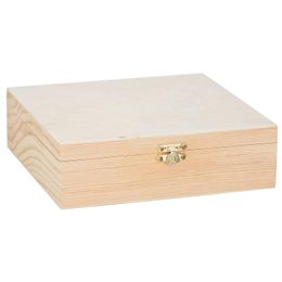 buttinette Servietten-Box aus Holz, 18,5 x 18,5 x 5,5 cm