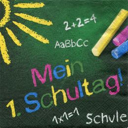 buttinette Papierserviette "Mein 1. Schultag", 33 x 33 cm, 20 Stück