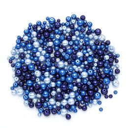 buttinette Glaswachsperlen, Blautöne, 4–8 mm Ø, 100 g