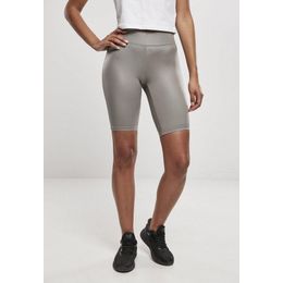 Urban Classics Stoffhose Damen Ladies Synthetic Leather Cycle Shorts (1-tlg), grau