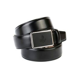 Anthoni Crown Ledergürtel mit Anker-Logo, schwarz
