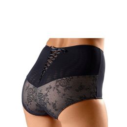 Petite Fleur Gold Panty-Ouvert mit extravaganter Schnürung hinten, schwarz