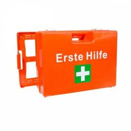 LÜLLMANN Erste-Hilfe-Koffer s, mit Füllung gem. din 13157, inkl. Wandhalterung - orange - Lüllmann