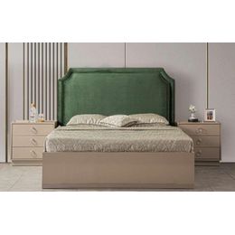 JVmoebel Schlafzimmer-Set Modern Bett 2x Nachttische Schlafzimmer Möbel Luxus Holz Design 3tlg.