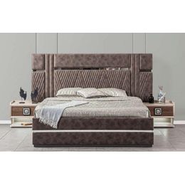 JVmoebel Schlafzimmer-Set Luxus Bett 2x Nachttische 3 tlg. Schlafzimmer Sets Design Modern