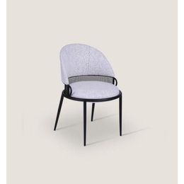 JVmoebel Esszimmerstuhl Grauer Esszimmerstuhl Luxus Stühle Polster Einsitzer Textil Stil (1 St)