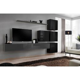 JVmoebel Wohnzimmer-Set Wohnwand Set 8 tlg Einrichtung Luxus TV-Ständer Modern Wohnzimmer