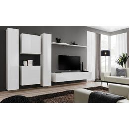 JVmoebel Wohnzimmer-Set Garnitur Wohnwand Wandschrank Designer Modern Stil Sideboard TV