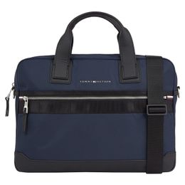 Tommy Hilfiger Messenger Bag TH ELEVATED NYLON COMPUTER BAG, im praktischem Format, blau