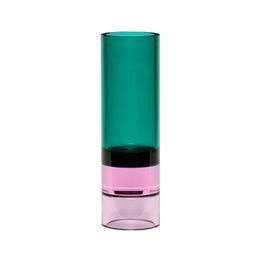 Hübsch Interior Hübsch Interior - Kristall Teelichthalter / Vase, grün / pink