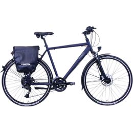 HAWK Bikes Trekkingrad HAWK Trekking Gent Deluxe Plus Ocean Blue, 20 Gang Shimano Shimano CUES Schaltwerk, blau