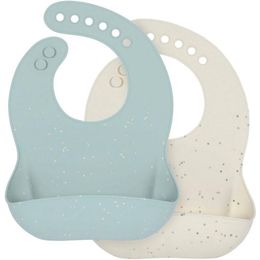 Lässig LÄSSIG Lätzchen Silicone Bib, Blue/Nature, blau