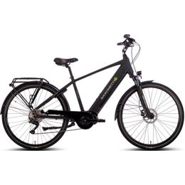 SAXONETTE E-Bike Premium Sport (Diamant), 10 Gang, Kettenschaltung, Mittelmotor, 522 Wh Akku, schwarz