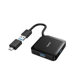 Hama USB-Verteiler Hama 4 Port USB 3.0-Hub Schwarz