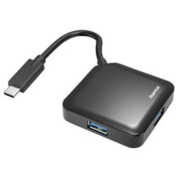 Hama USB-Verteiler Hama 4 Port USB-C® (USB 3.2 Gen 2) Multiport Hub Schwarz