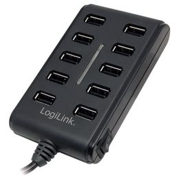 Logilink USB-Verteiler Logilink UA0125 10 Port USB 2.0-Hub Schwarz