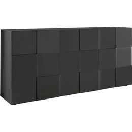 Sideboard Lc "Dama Sideboard" Sideboards Gr. B/H/T: 181 cm x 84 cm x 42 cm, grau (anthrazit hochglanz lack) Sideboards