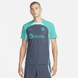 FC Barcelona Strike Elite Nike Dri-FIT ADV Kurzarm-Fußballoberteil aus Strick für Herren - Blau