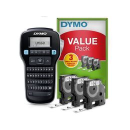 Dymo LabelManager 160 Etikettendrucker-Starterkit | Tragbare Etikettendruckmaschine | mit 3 Rollen Dymo D1 Label Tape | QWERTZ-Tastatur | Ideal für Büro oder Zuhause