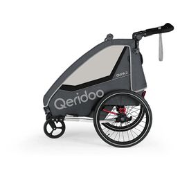 Qeridoo QUPA 2 Zweisitzer, Fahrradanhänger, Grey