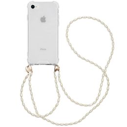 iMoshion Handykette mit Perlen + ﻿Handgelenkschlaufe iPhone SE (2022 / 2020) / 8 / 7 - Transparent