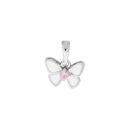 Vivance Kettenanhänger »925/- Sterling Silber rhodiniert Schmetterling Zirkonia pink« () weiß + pink one-size Niedlicher Anhänger aus 925/-...