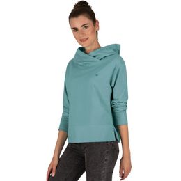 TRIGEMA Sweatshirt »Kapuzenpullover mit Schalkragen« seegras M M Leichte Sweat-Qualität