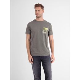 Lerros T-Shirt &raquo;O-Neck T-Shirt, Brustprint&laquo; BASALT GREY XXL XXL Gerippter Rundhalsausschnitt