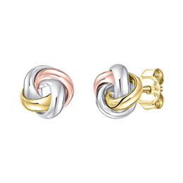 Vivance Paar Ohrstecker »375/- Gelbgold tricolor« mehrfarbig one-size Edle Ohrstecker aus 375/- Gelbgold tricolor