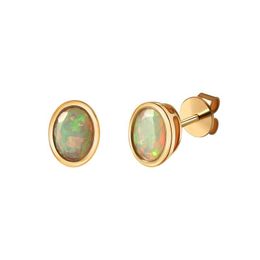Vivance Paar Ohrstecker »585/- Gelbgold glanz oval Opal« gelb + weiß one-size Edle Ohrstecker aus 585/- Gelbgold