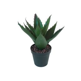 Expo-Börse Künstliche Aloe Vera im Topf mit Steindeko Höhe 27 cm Pflanze dunkelgrün