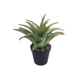 Expo-Börse Künstliche Aloe Vera im Topf mit Steindeko Höhe 26 cm Pflanze hellgrün