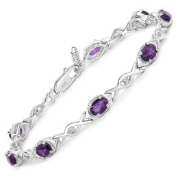 VIRA JEWELS Armband »925-Sterling Silber rhodiniert Glänzend Amethyst lila« weiß 19cm Vira Jewels Damen Armband 925 Silber rhodiniert besetzt mit...