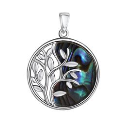Vivance Kettenanhänger »925-Sterling Silber rhodiniert Abalone« () blau + blau one-size Edler Anhänger aus 925/- Sterling Silber rhodiniert