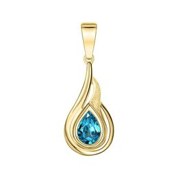 Vivance Kettenanhänger »375/- Gelbgold glanz Blautopas« () gelb + blau one-size Schöner Anhänger aus 375/- Gelbgold