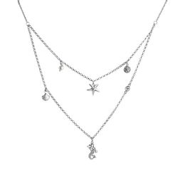Vivance Damen Collierkettchen &raquo;925-Sterling Silber rhodiniert&laquo; wei&szlig;