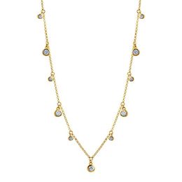 Vivance Collierkettchen »925-Sterling Silber vergoldet Zirkonia« gelb 40+5cm Modernes Collier aus 925/- Sterling Silber vergoldet