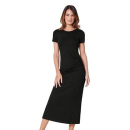 Madeleine Mode MADELEINE Langes Strandkleid mit Drapierung Damen schwarz / schwarz