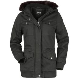 Black Premium by EMP Winter Jacket With Fake Fur Hood Winterjacke schwarz lila in L