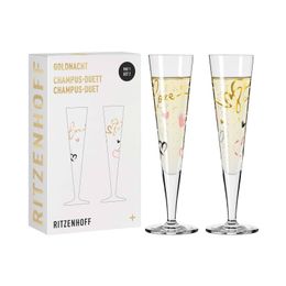 Ritzenhoff Champagnergläser Herzen Goldnacht 205 ml 2er Set