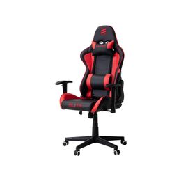 Elite Gaming-Stuhl DESTINY, R&uuml;cken- und Nackenkissen, Wippmechanik, bis 170kg, Sitzh&ouml;he 45-55, MG200 (Schwarz Rot)