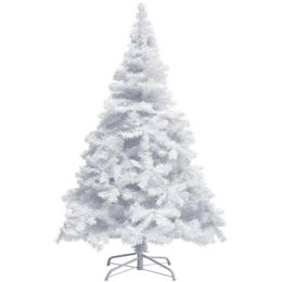 Weihnachtsbaum Künstlich 140cm 150cm 180cm 240cm Metallständer Weihnachten Weihnachtsdeko Tannenbaum Christbaum pvc pe Grün Weiß Weiß 180cm - Casaria