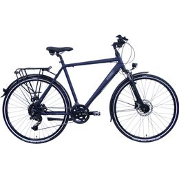 Trekkingrad HAWK Bikes "HAWK Trekking Gent Deluxe Ocean Blue" Fahrräder Gr. 52 cm, 28 Zoll (71,12 cm), blau Trekkingräder